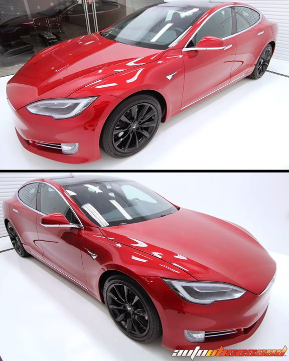 Bold, striking, Multi-Coat Red paint on this 2018 Tesla Model S. Here ...