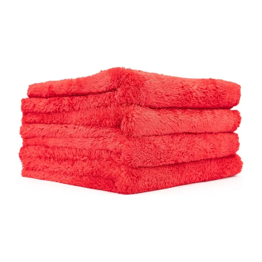 The Rag Company Eagle Edgeless Red 500 GSM Microfiber Towel 16" x 16" 4 ...
